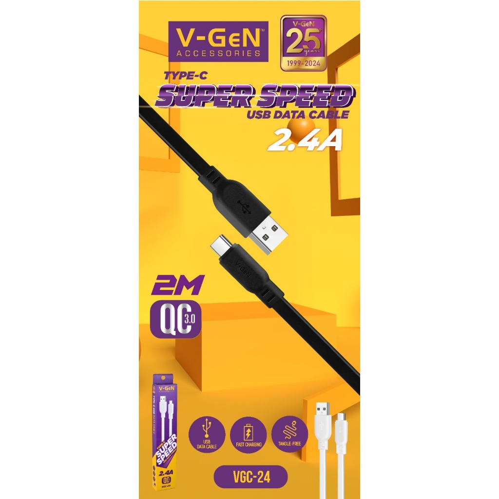 Jual Kabel Data USB Type C V-GeN VGC-24 Fast Charging QC3.0 2.4A V-GeN ...