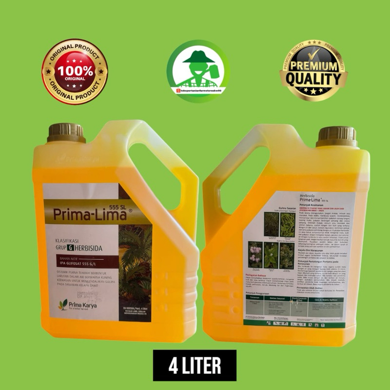 Jual Herbisida Prima lima 555SL pembasmi rumput 4 LITER | Shopee Indonesia