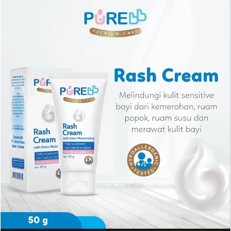 Jual PURE BABY RASH CREAM 50 GRAM UNTUK RUAM POPOK, RUAM AREA PIPI DAN ...
