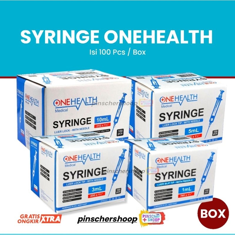 Jual SPUIT ONEHEALTH DISPOSABLE SYRINGE ISI 100 PCS/ BOX | Shopee Indonesia