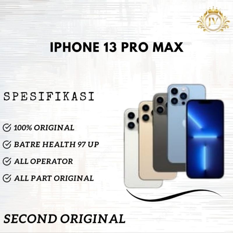 Jual iPhone 13 Pro Max 128GB/256GB/512GB Second Fullset Mulus No Minus LCD Original 100% No ...