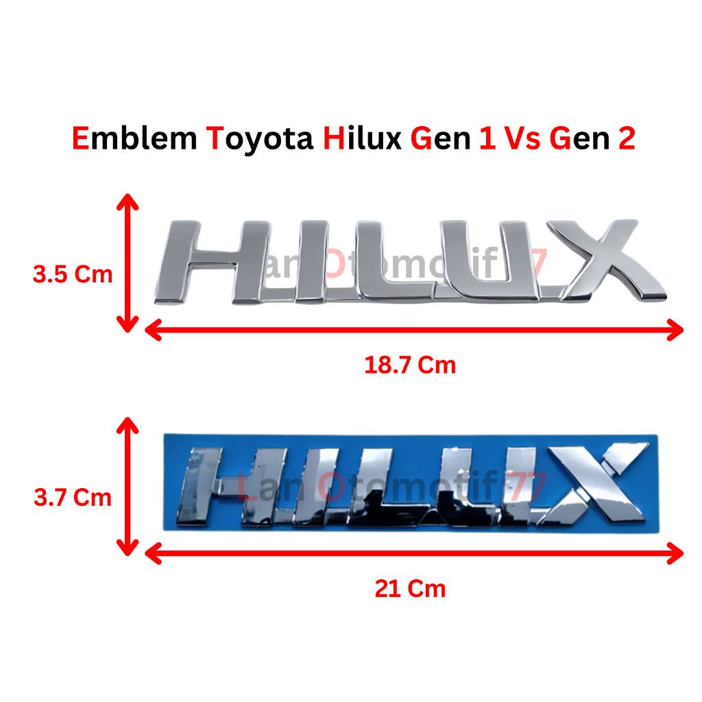 Jual Emblem Logo Mobil Tulisan Hilux 2 Generasi | Shopee Indonesia