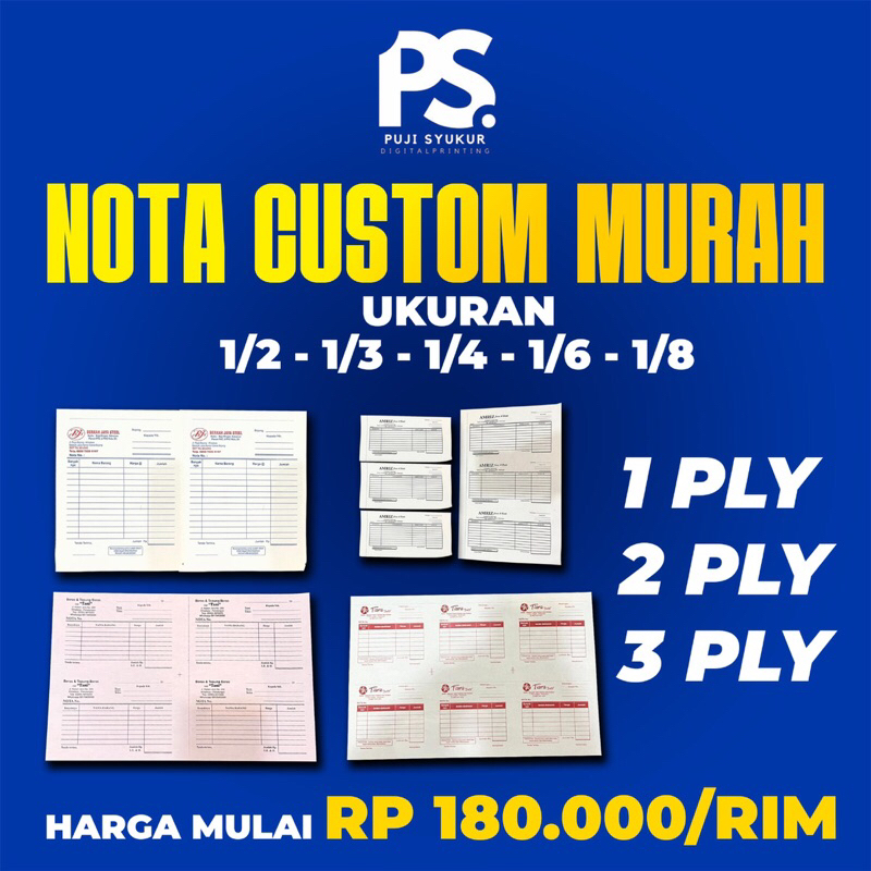Jual Nota Custom 1 Rim ( Free Desain ) | Shopee Indonesia