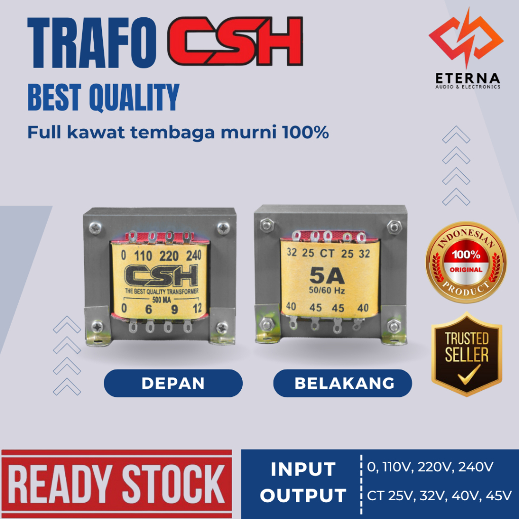 Jual TRAFO CSH BEST QUALITY 5A CT 45V - 100% TEMBAGA MURNI | Shopee ...