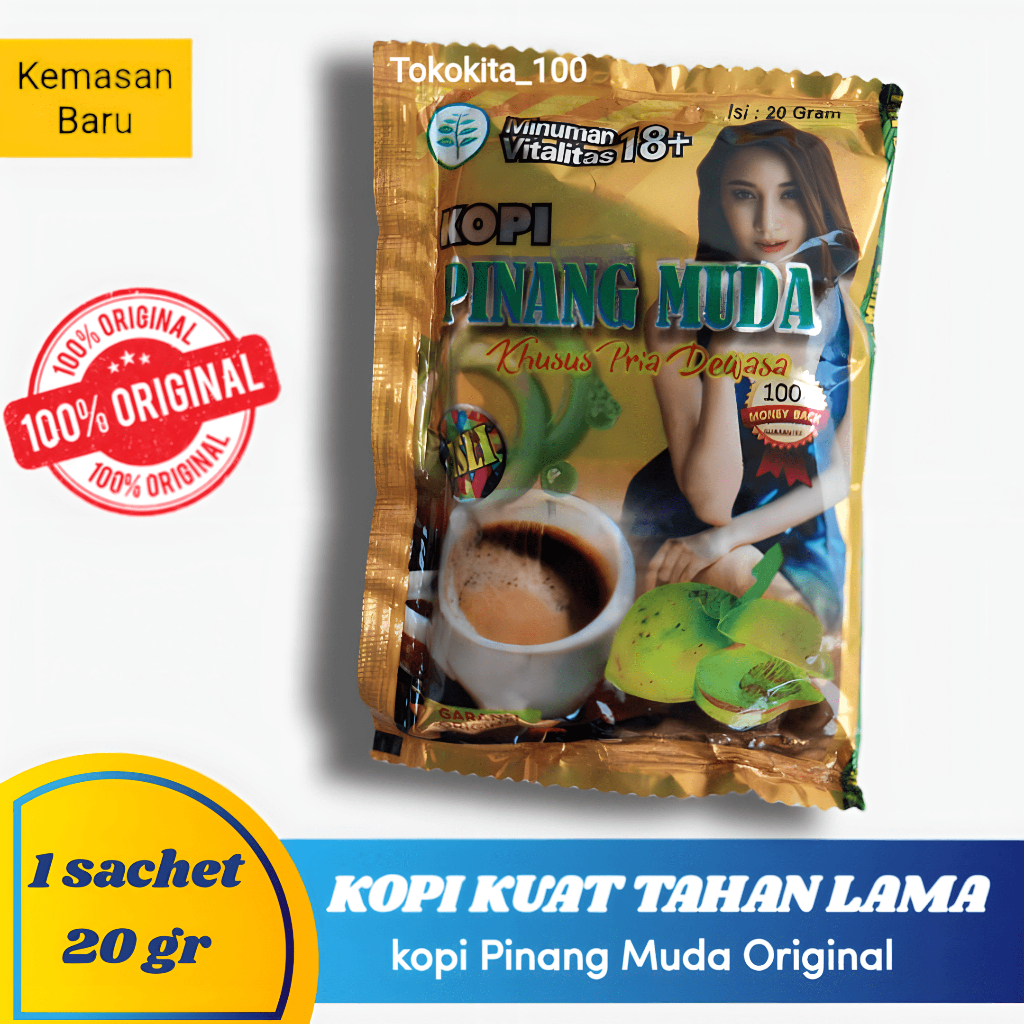 Jual 1 Sachet Kopi Pinang Muda Ori kemasan Kuning | Shopee Indonesia