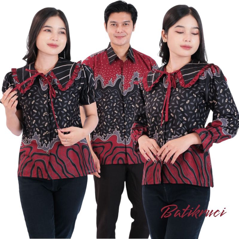 Jual COUPLE Batik modern model Korean Style dan kemeja Pria ada Size ...