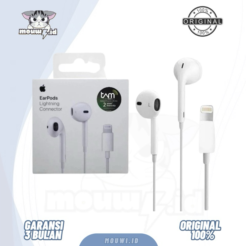 Jual Apple EarPods Lightning Connector Earphone iPhone || Headset ...
