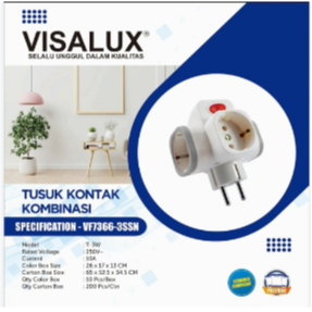 Jual Tusuk Kontak Kombinasi+Switch 10A 3W Socket W/S/N Cream SNI ...