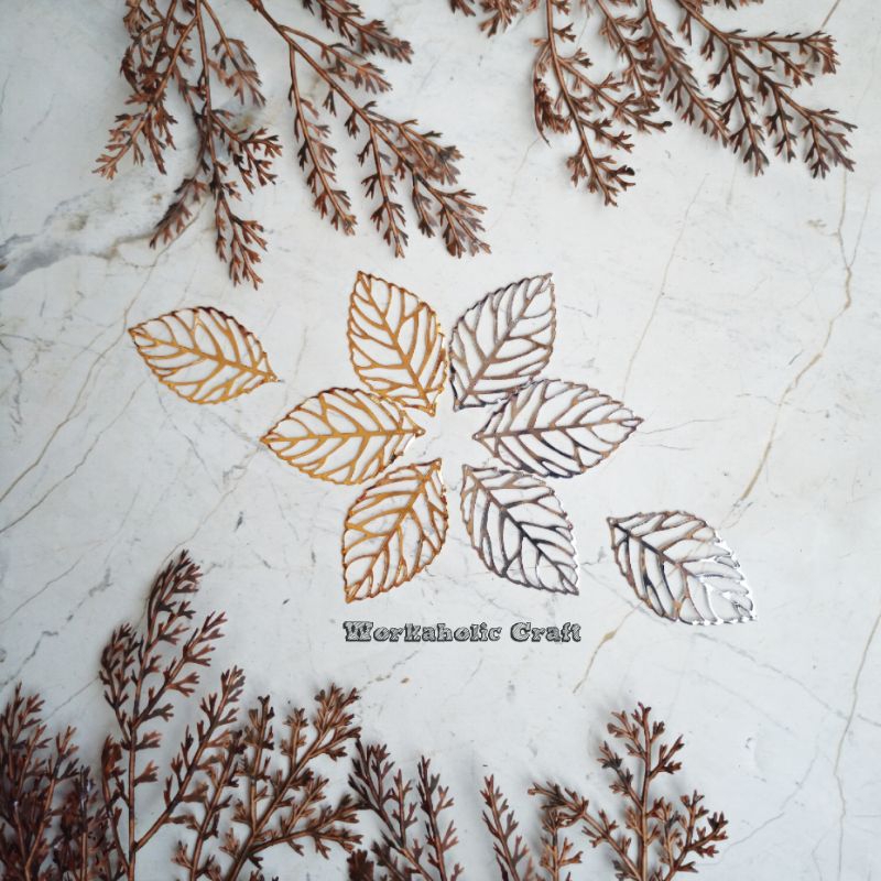 Jual DAUN GOLD EMAS CHARM DAUN BAHAN MAHAR DINDING RING BOX BUNGA ...