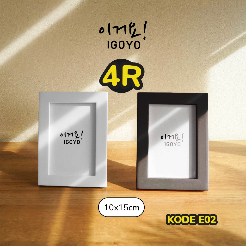 Jual Bingkai Foto IGOYO Ukuran 4R (10x15cm) E02 Tebal 1.5cm Pigura Hitam Putih | Photo Frame ...