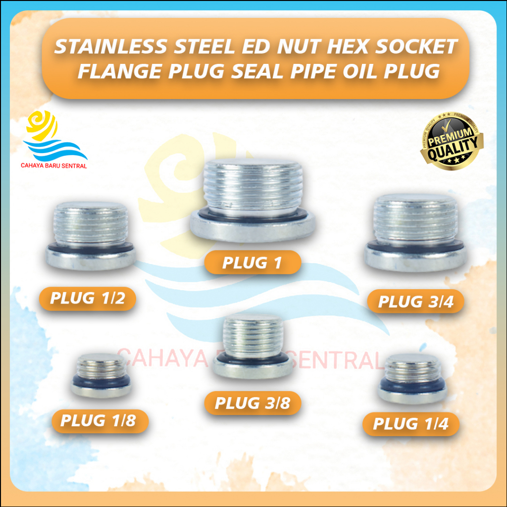 Jual Plug Socket End Nut Hex Thread 1' 1/2' 1/4' Pipa Stainless ...