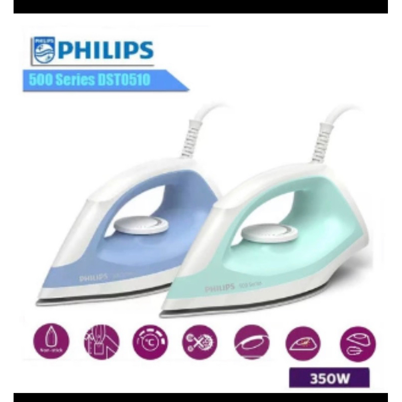 Jual Setrika Listrik 350Watt Dry Iron DST0510 PHILIPS | Shopee Indonesia