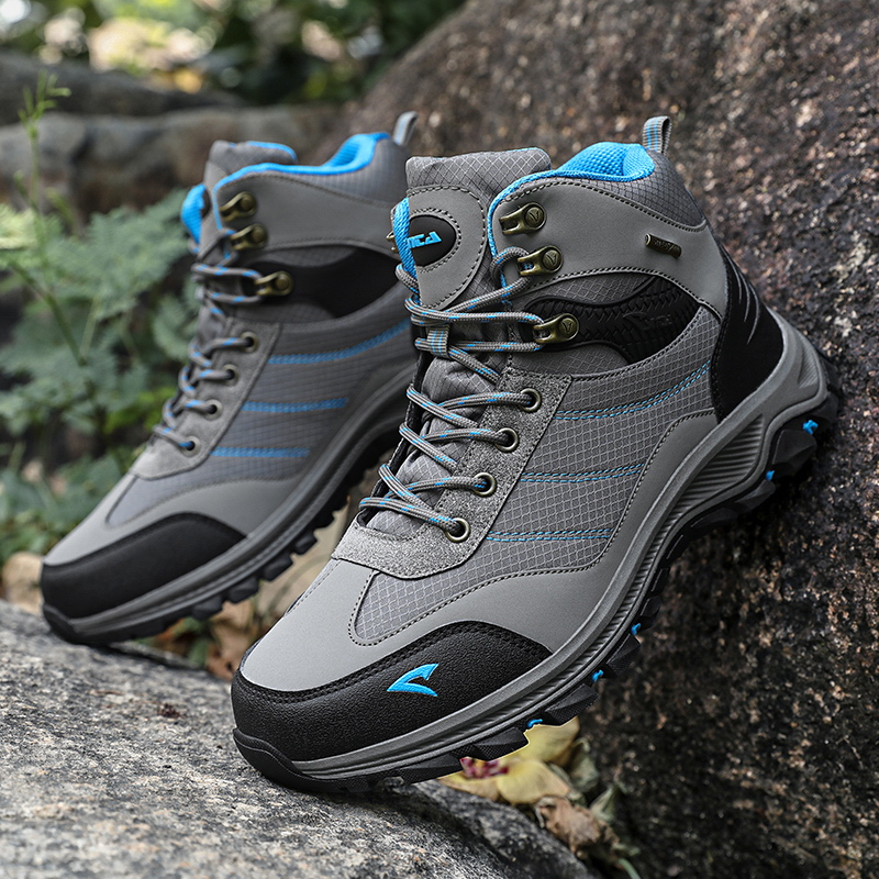 Jual Sepatu Gunung SNTA 501 Grey Ltblue Boots Hiking / Trekking ...