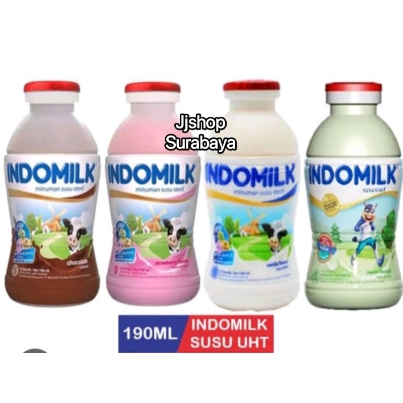 Jual Indomilk botol susu UHT 190Ml 4 varian rasa | Shopee Indonesia