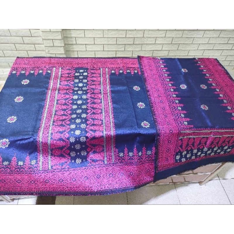 Jual Songket Palembang Asli Motif Cantik Manis Putri Cina Warna Biru ...