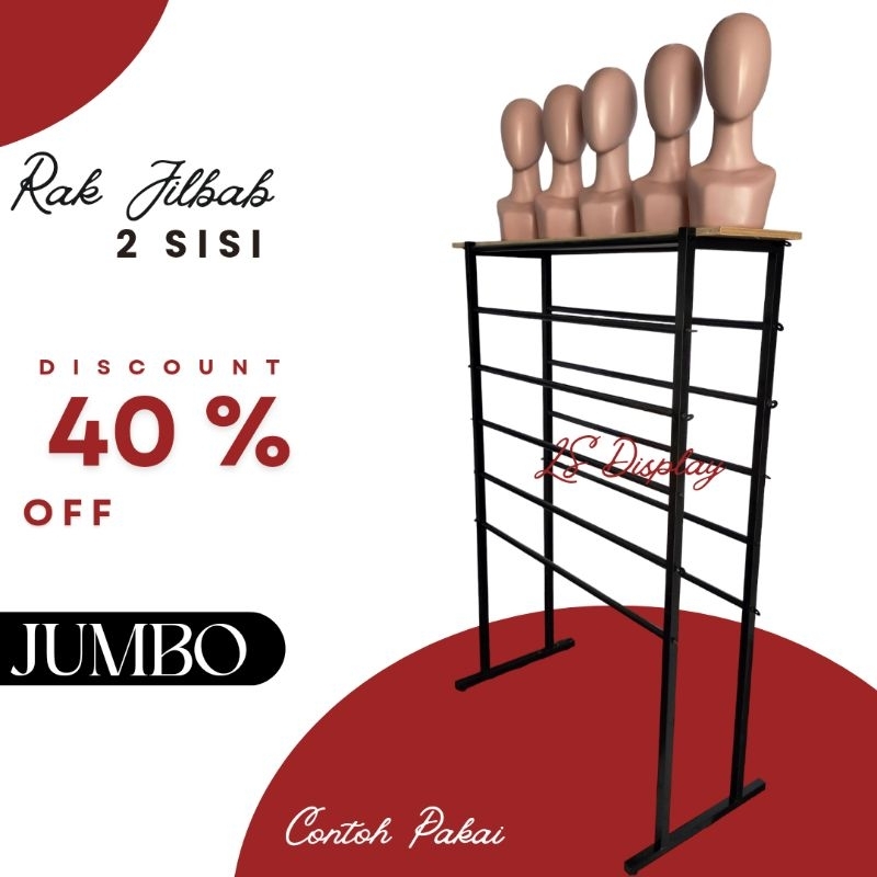 Jual RAK JILBAB KERTAS KADO JUMBO BESI / RAK SUSUN JILBAB PAPAN ...