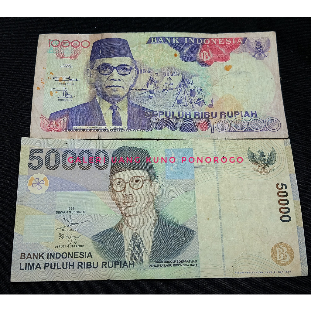 Jual uang kuno indonesia 10 ribu / 50 ribu / 2 lembar | Shopee Indonesia