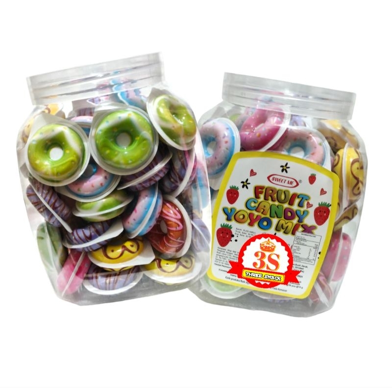 Jual Permen Lunak Gummy Donut Yoyo 1 Toples | Shopee Indonesia