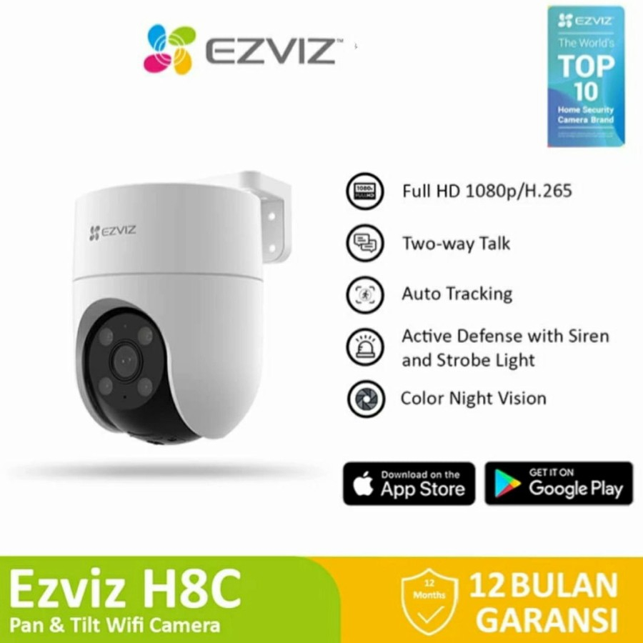 Jual EZVIZ H8C 2Mp Outdoor CCTV Pan & Tilt IP Camera Auto Tracking ...