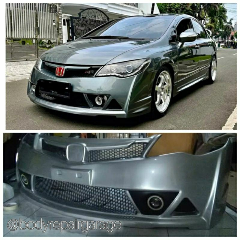 Jual bodykit full bumper depan honda civic fd mugen rr | plastik abs | free ongkir | Shopee ...