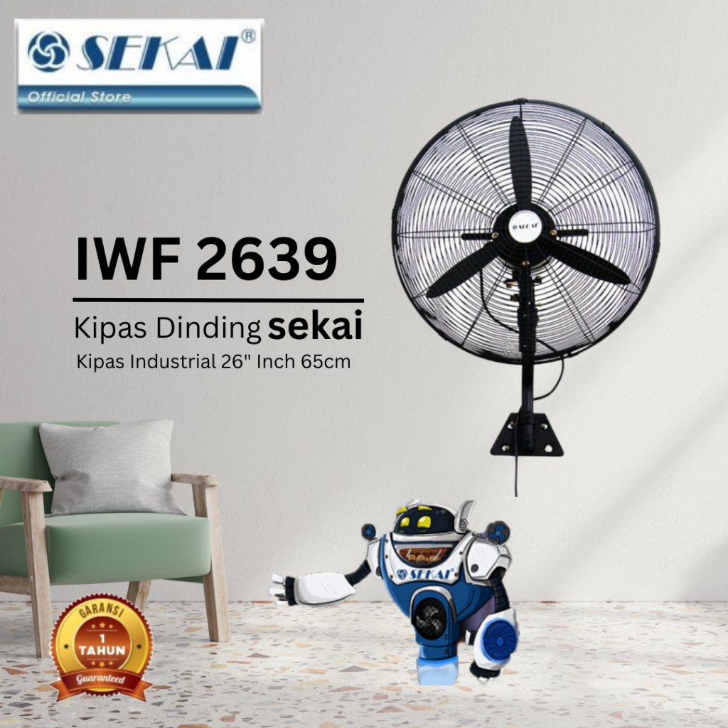Jual Sekai Kipas Indusrtrial Tornado IWF 2639 Wall fan Ukuran 26" Inch ...