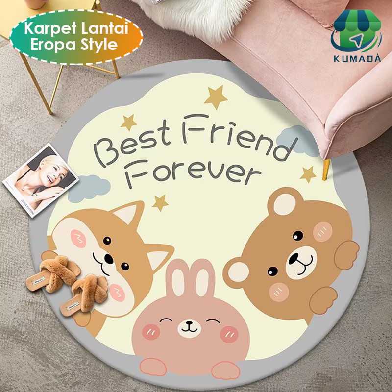 Jual KARPET BULAT MODERN MINIMALIS KARAKTER LUCU DIAMETER 100CM ...