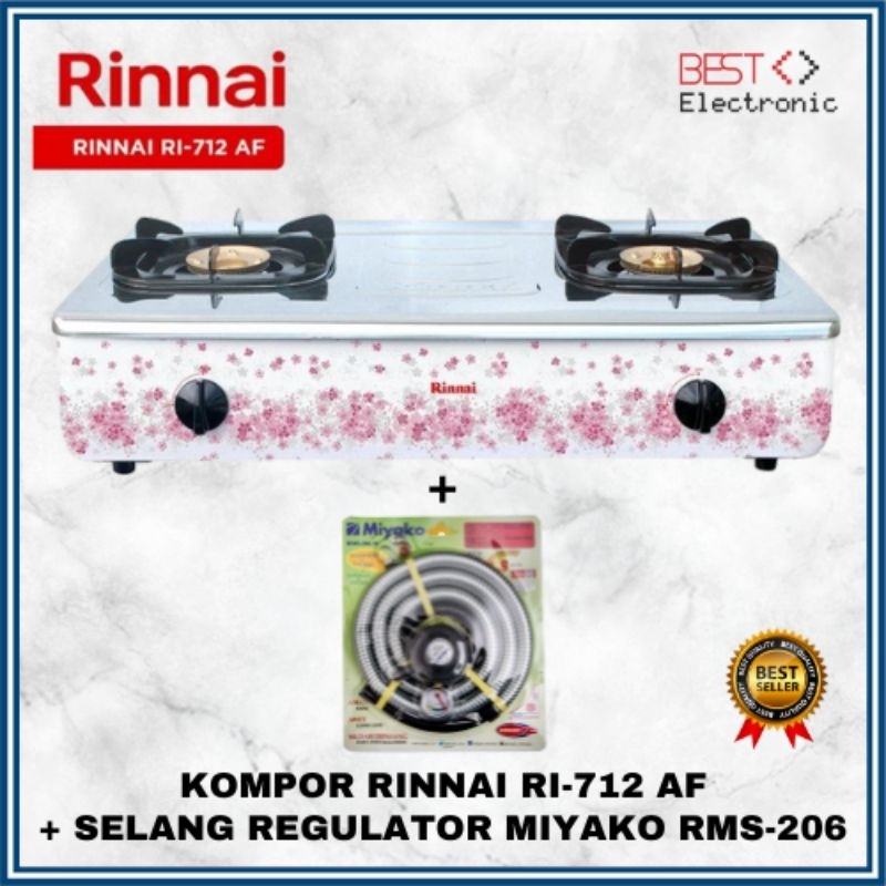 Jual Kompor Gas Rinnai RI 712 AF Motif Sakura Kompor Stainless Rinnai ...
