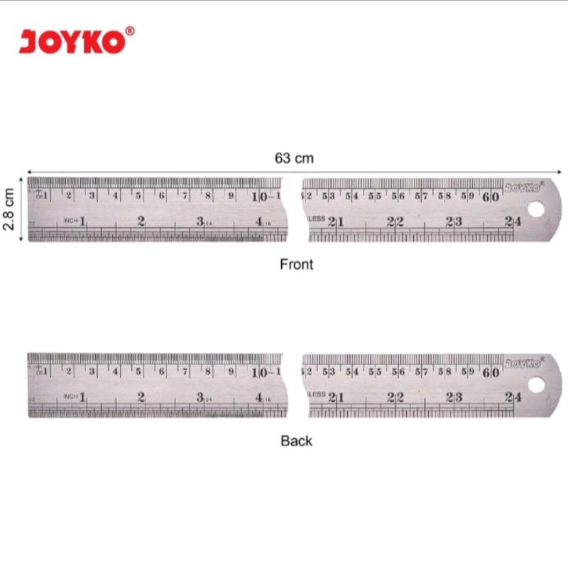 Jual Penggaris besi 60 cm RL-ST60 stainless steel (1 pcs) / penggaris ...