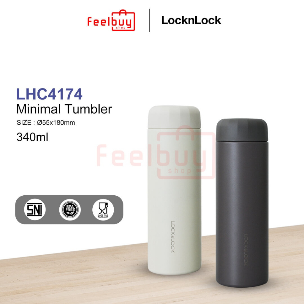 Jual LocknLock Minimal Tumbler 340ML - LHC4174 Gray /Ivory | Shopee Indonesia