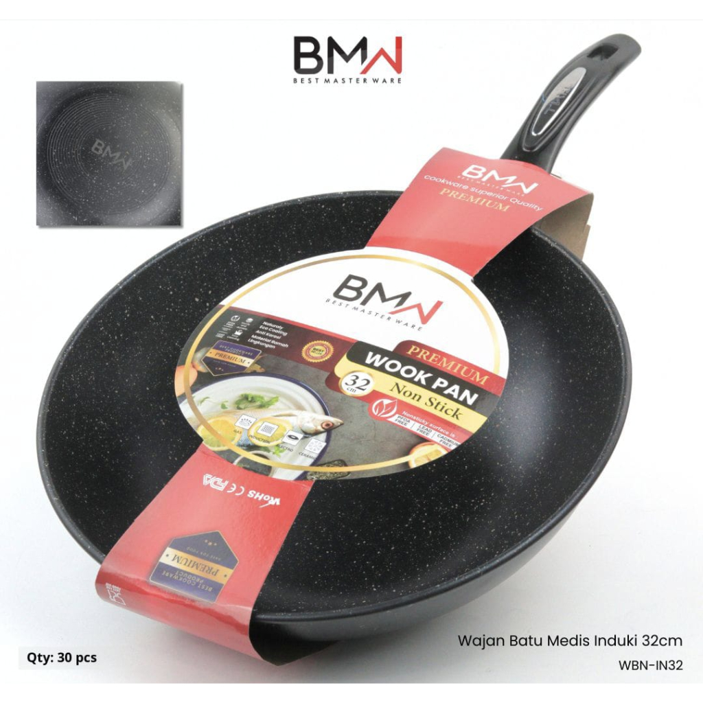 Jual Wajan Batu Medis 32 Cm - Wok Pan Anti Lengket - Penggorengan ...