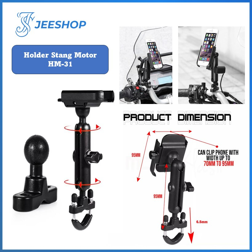 Jual Holder Stang Motor HM-31 Full Besi Phone Stand Holder Stang ...
