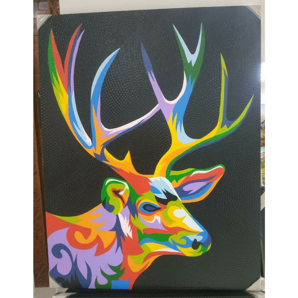 Jual lukisan pop art model rusa sudah tinggal gantung ukuran 60cm x ...