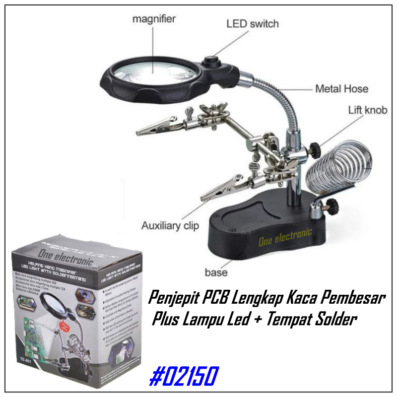 Jual Alat jepit PCB Plus kaca Pembesar lampu Led tempat Solder Alat ...