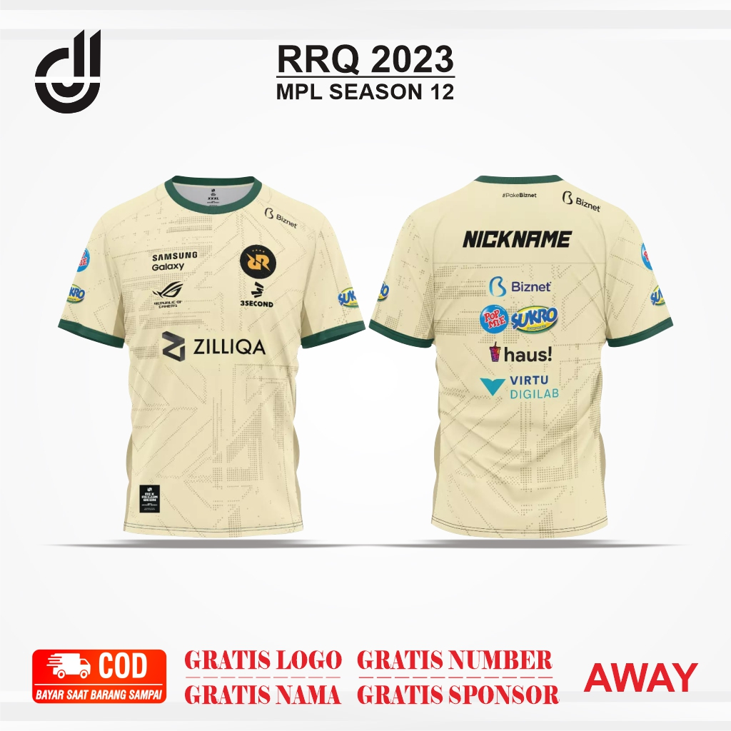 Jual Jersey RRQ 2023 Terbaru Season 12 Away Kualitas Premium Size Anak ...
