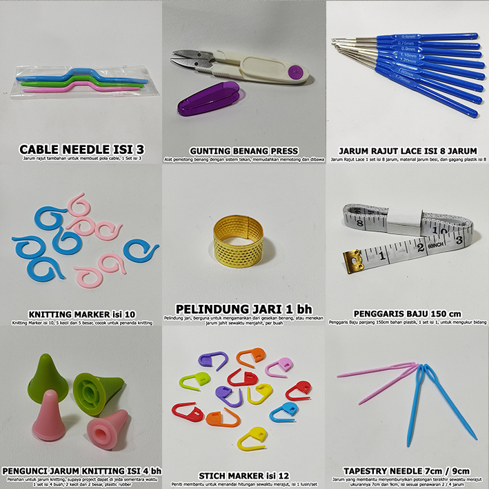 Jual ALAT RAJUT / PERLENGKAPAN MERAJUT / CROCHET AND KNITTING TOOLS ...