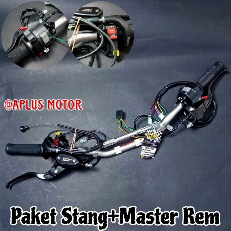Jual Paket Stang Stir Copy CMZ Set Gas Kontan Polos Ride it Holder Kiri ...