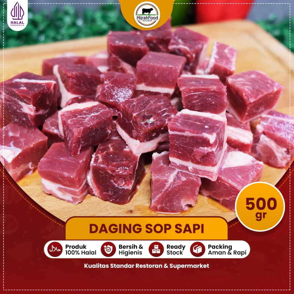 Jual Hijrahfood Daging Sapi Potongan Dadu 2.5 x 2.5 Cm Import AUS Fresh ...