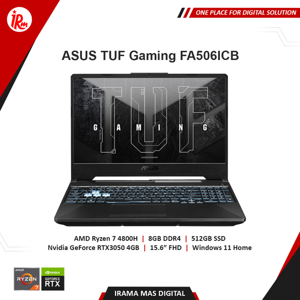 Jual ASUS TUF FA506ICB - AMD Ryzen 7 4800H 8GB 512GB SSD RTX3050 4GB 15 ...
