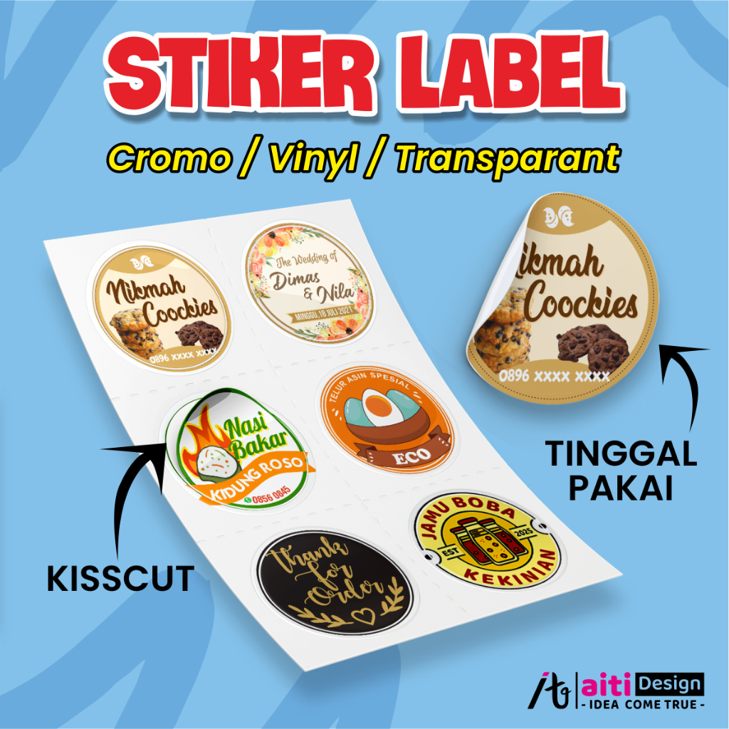 Jual STIKER LABEL MAKANAN PRODUK - STICKER KEMASAN CUSTOM MURAH CUTING ...