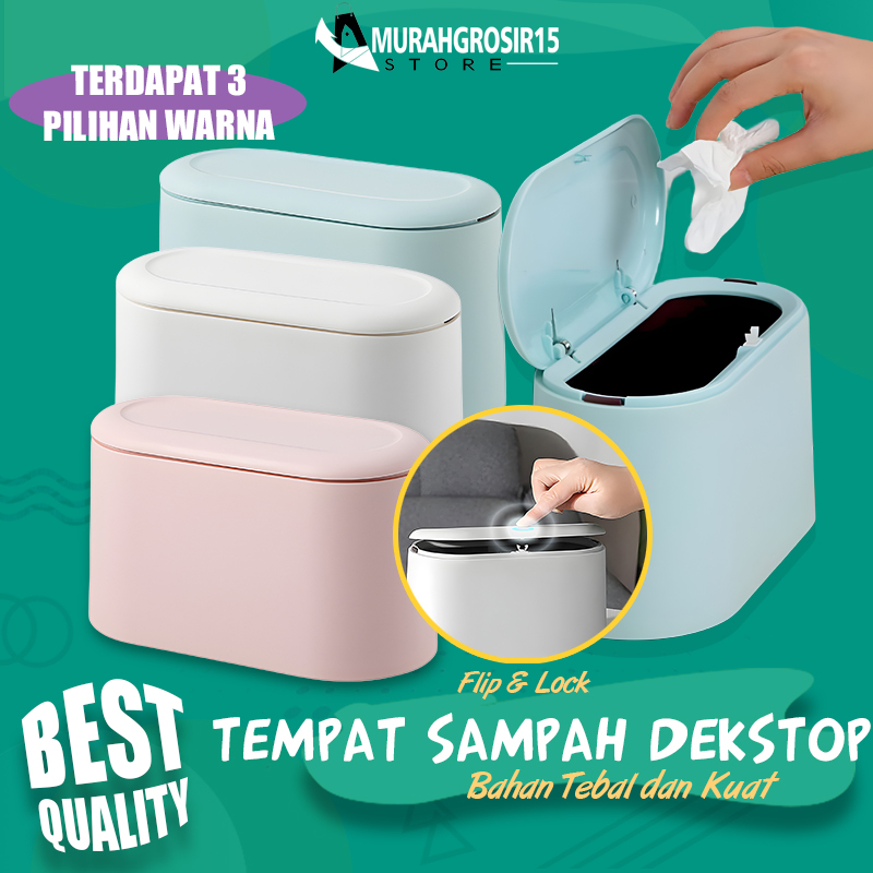 Jual Tempat Sampah Mini Portable Trash Bin Push Tong Sampah | Shopee ...