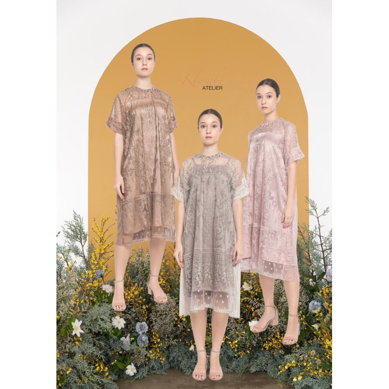 Jual Klambi Atelier- Naura Midi Dress (select color) | Shopee Indonesia