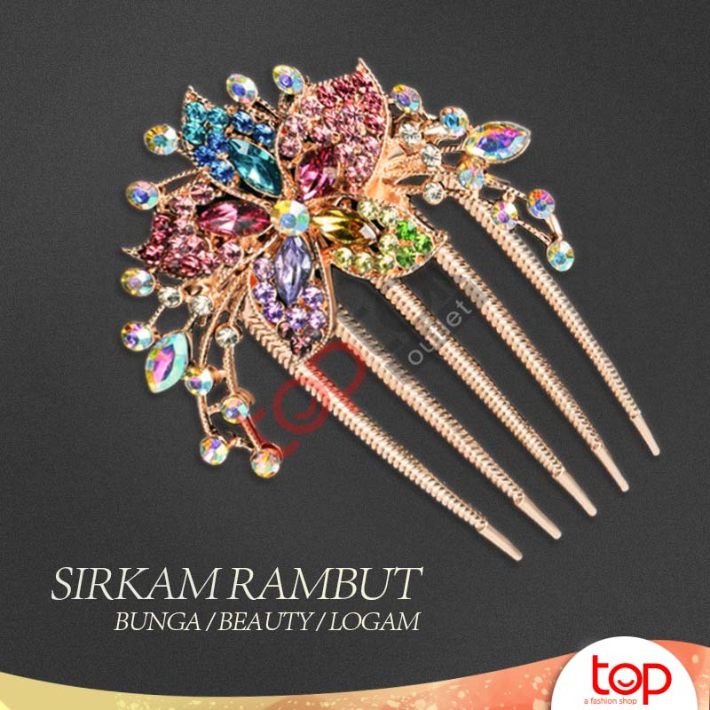 Jual Jepit rambut harnet sanggul sisir logam hairpin sirkam Diamont ...
