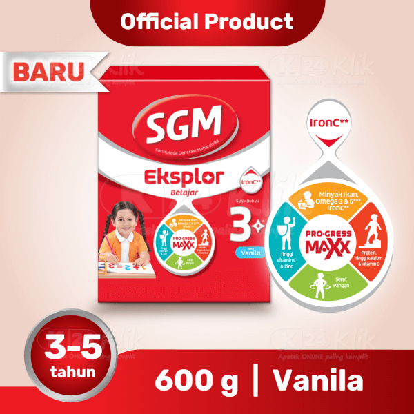 Jual SGM Eksplor 3+ 600gr Susu Bubuk Sufor Anak 3-5 Tahun Vanilla Madu ...