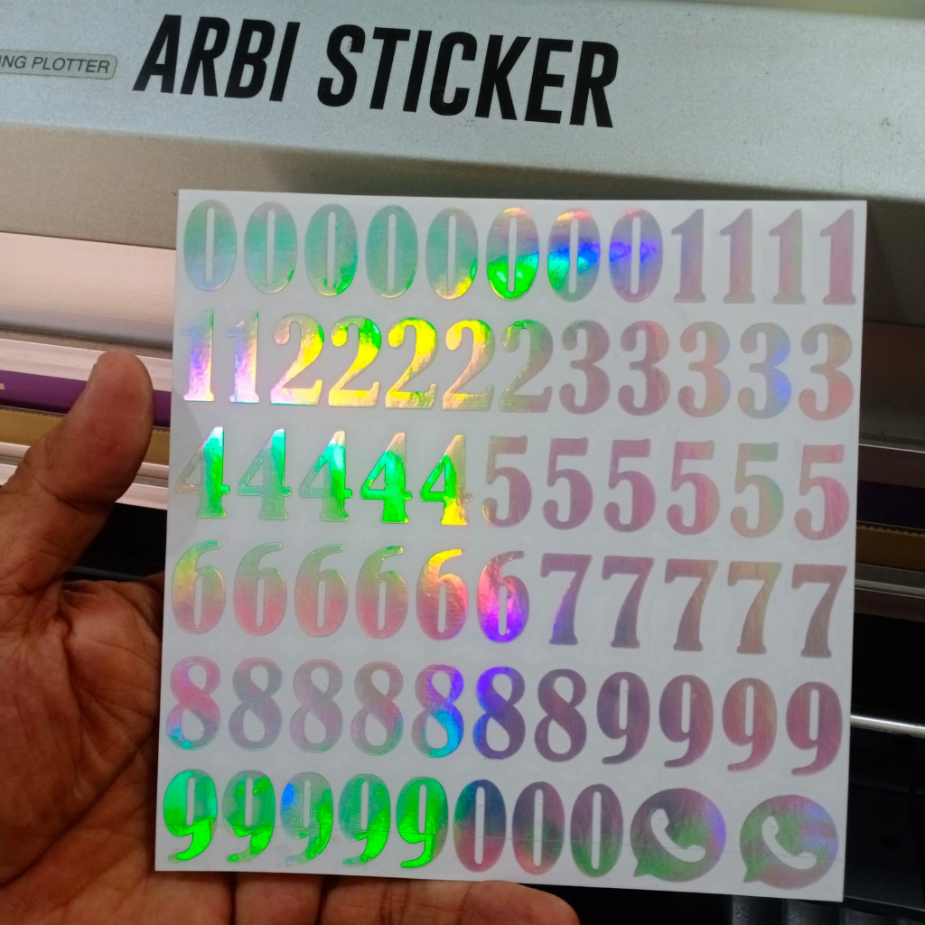 Jual stiker cutting angka 2cm tinggi angka - bahan reflektive dan ...