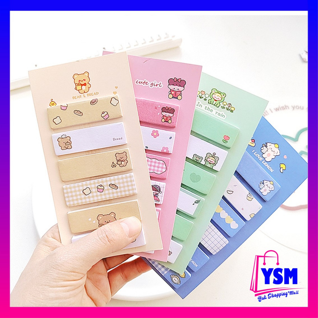 Jual YSM Sticky Notes Lucu 6IN1 Tempelan Kertas Catatan 120 Lembar ...