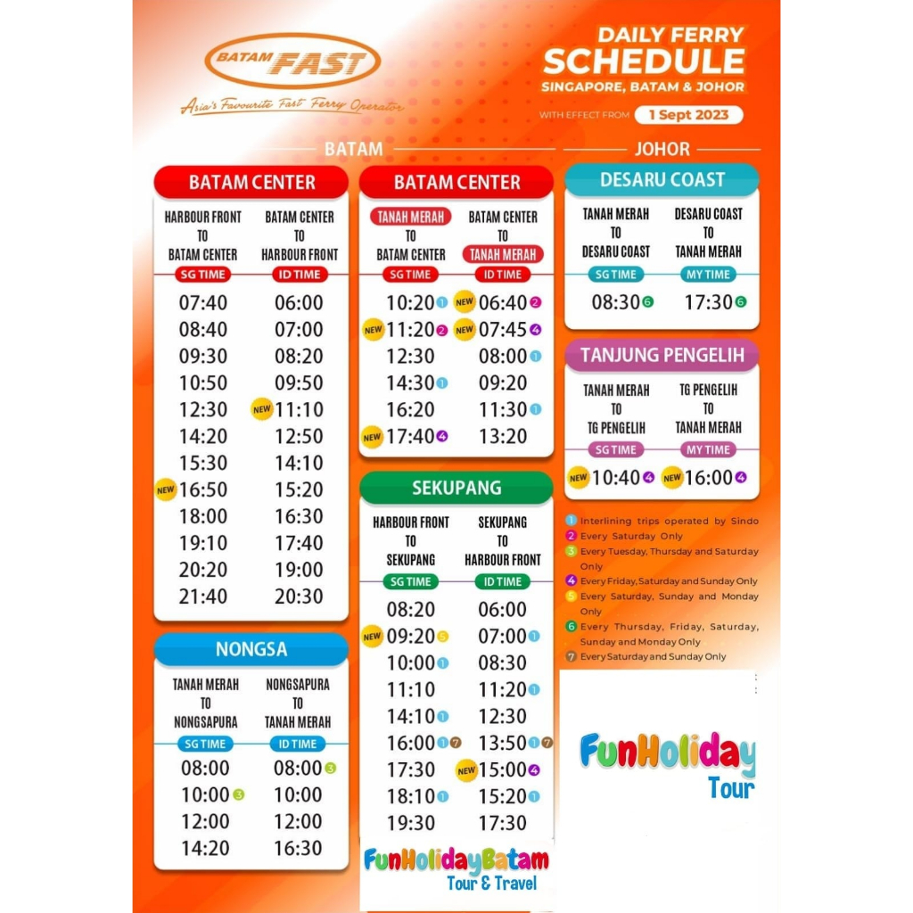 Jual NEW BatamFast Ferry Ticket 1way Berangkat dr Spore / Batam ...