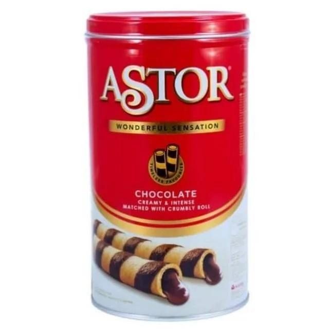 Jual Astor Kaleng Merah 330g / Wafer Roll Astor Coklat Creamy & Intense ...