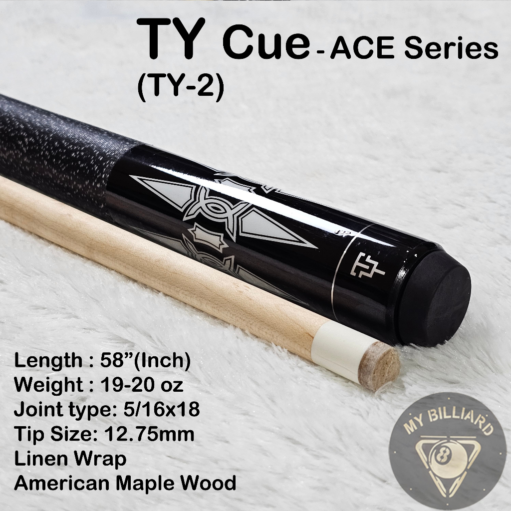 Jual TY-2 Ace Series Cue Stick 12.75mm Billiard Grip Linen Wrap Maple ...