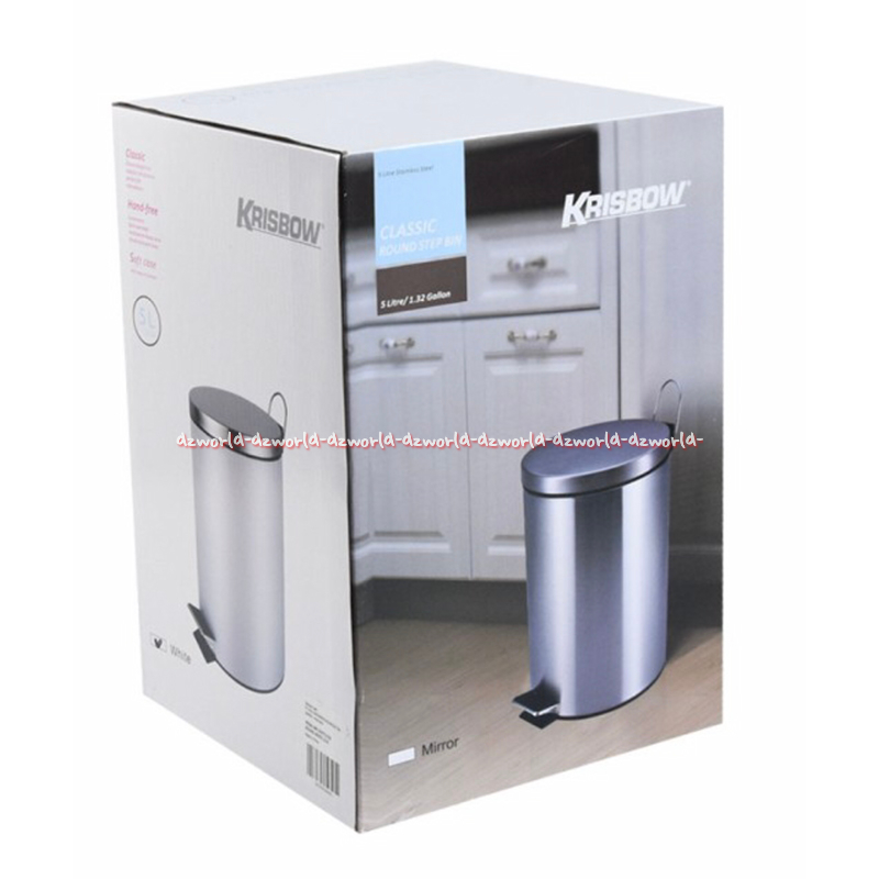 Jual Krisbow Classic Round Step Bay 5Liter Trashbin Tong Sampah Keranjang Sampah Dengan injakan ...