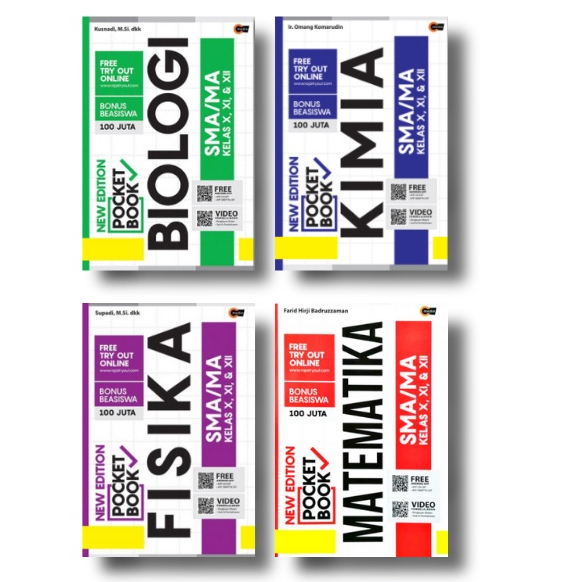 Jual NEW EDITION POCKET BOOK BIOLOGI / KIMIA / FISIKA / MATEMATIKA SMA/MA KELAS X, XI, & XII ...